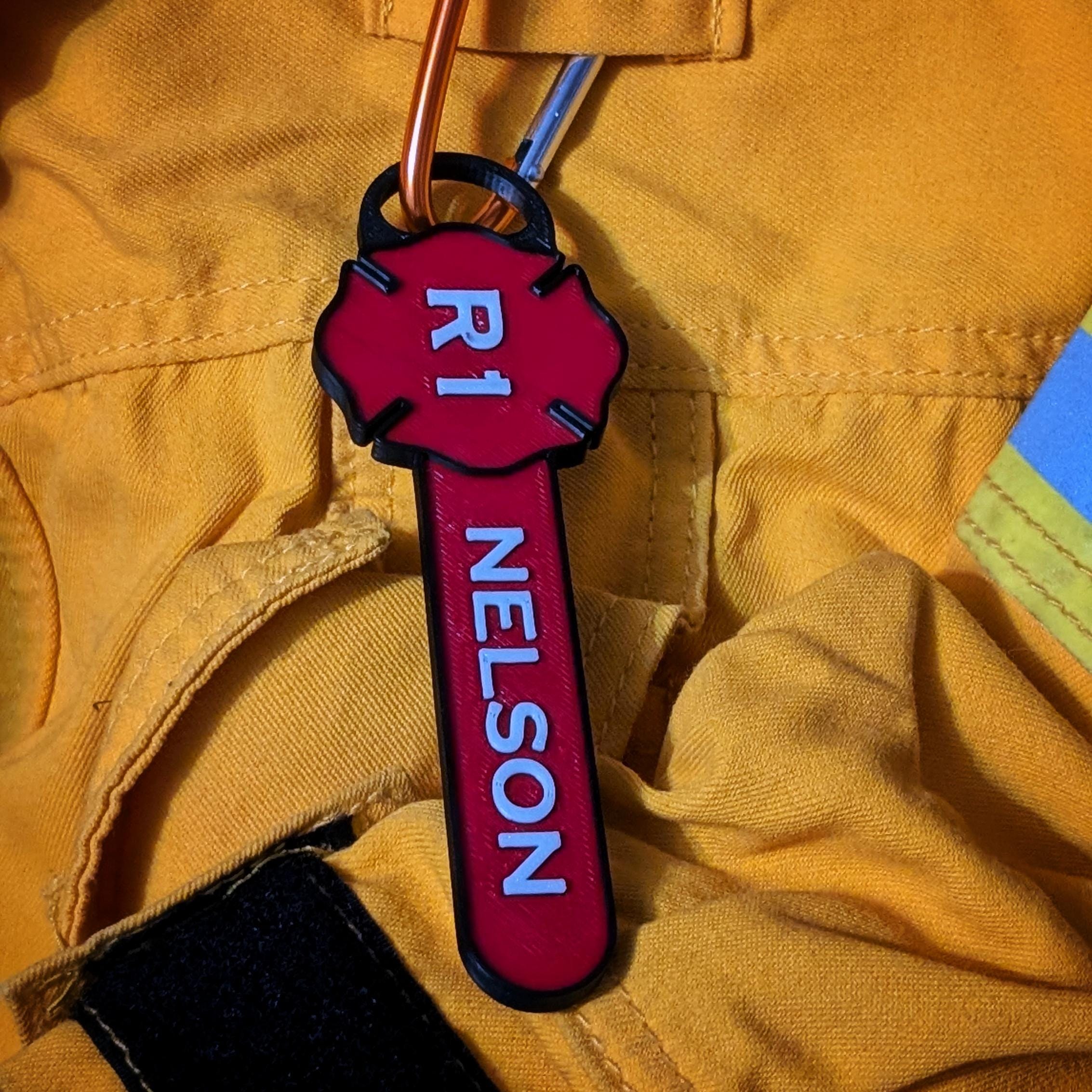 3D Printed Firefighter Accountability Tag: Custom Name Keychain - Etsy