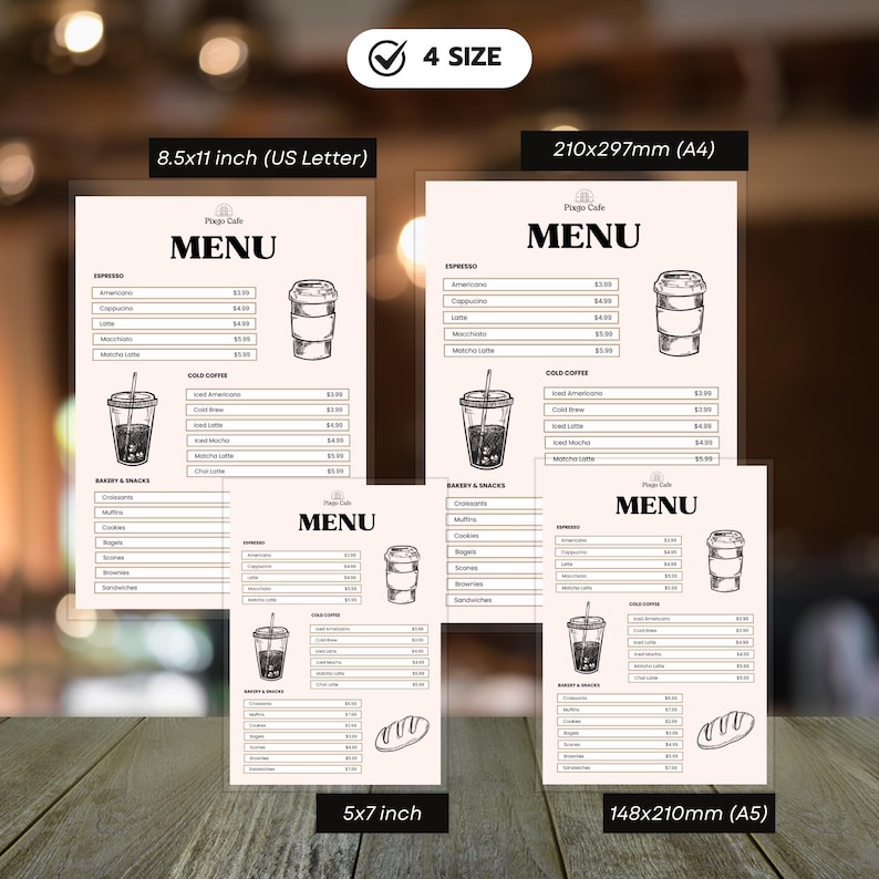 Coffee Shop Menu, Drink Menu, Coffee Menu Template, Canva Menu Design ...