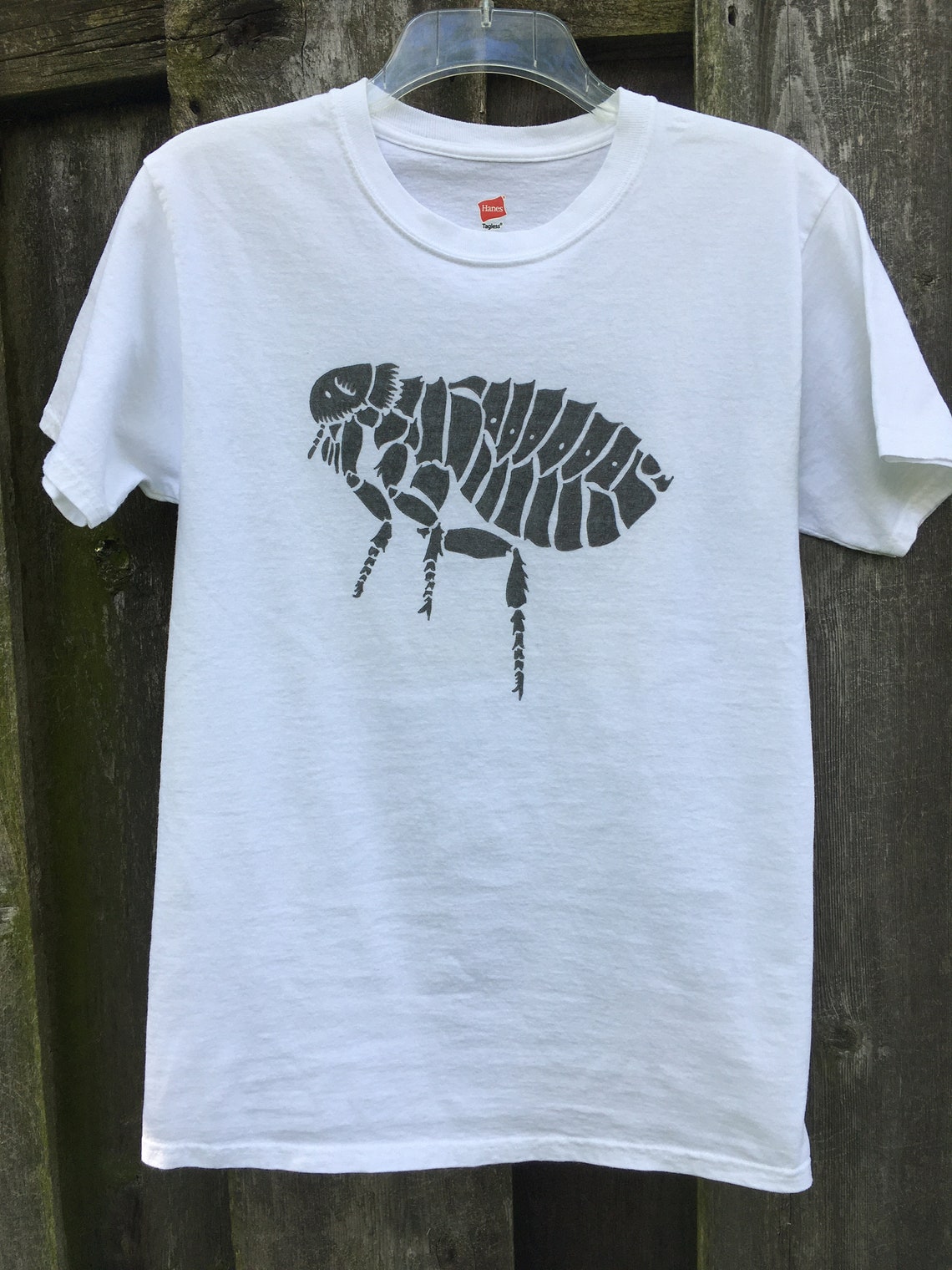 Flea Shirt hand screen printed with original flea design | Etsy