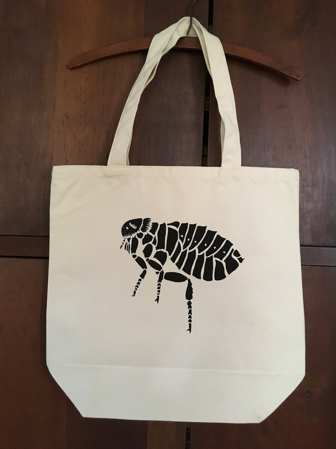 Flea Bag hand screen printed with original flea design | Etsy