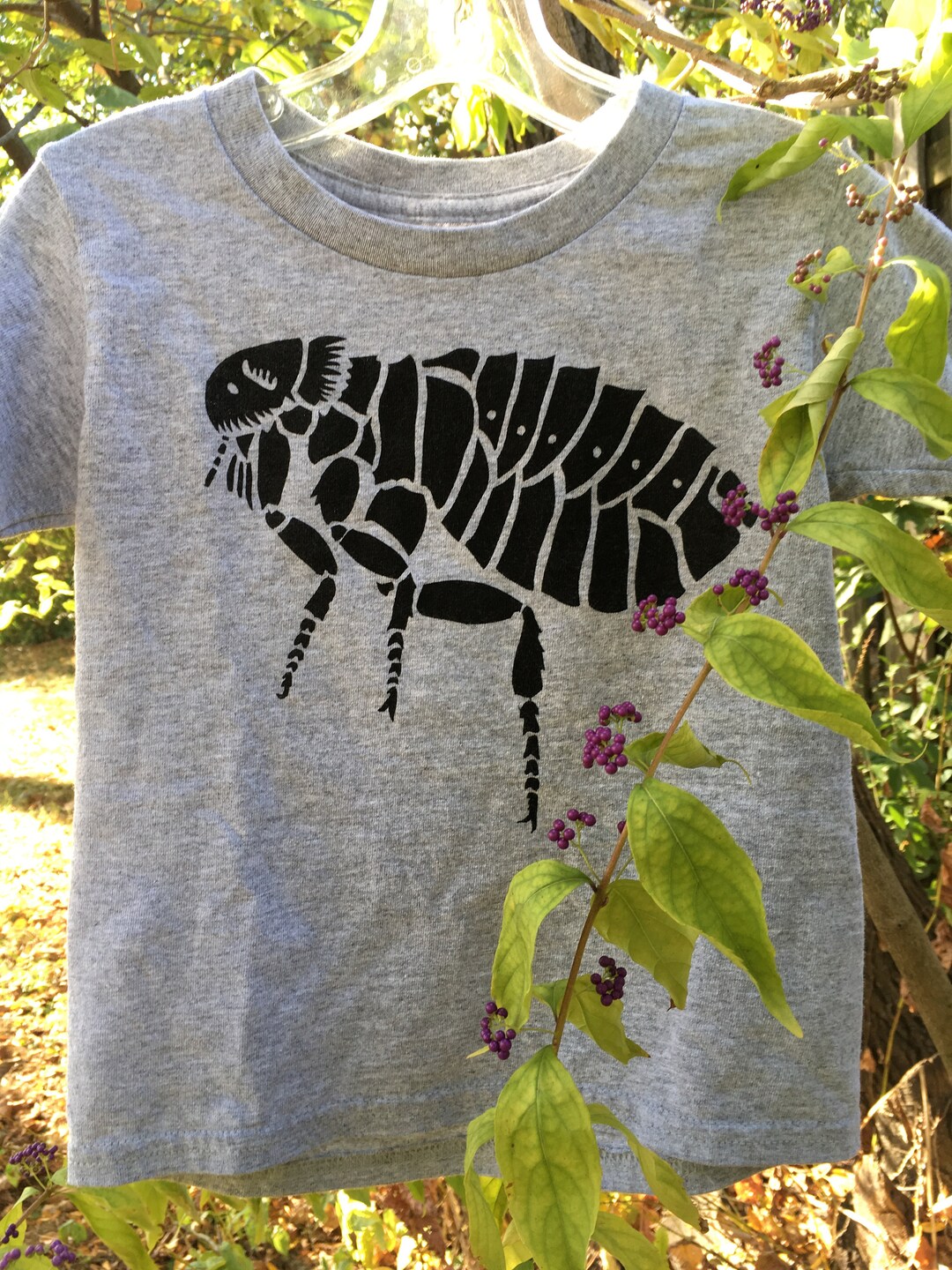 Flea Shirt, Hand Screen Printed With Original Black or Dark Green Flea ...