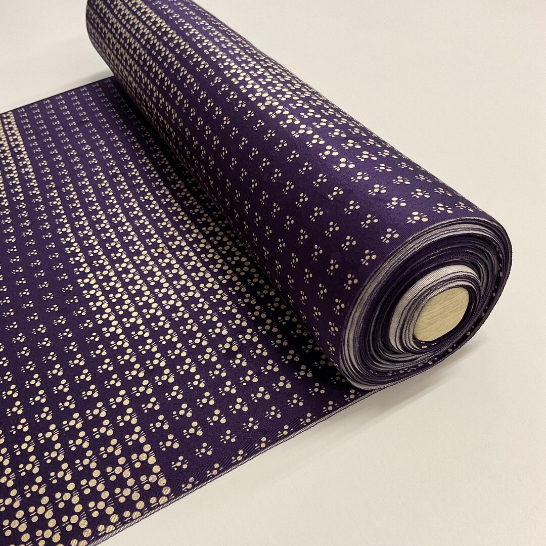 S548 Un-used Silk Kimono Bolt (tanmono) : Length12m Purple Plum Blossom ...