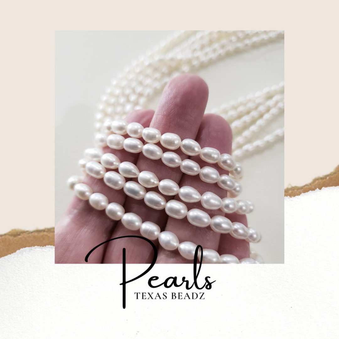 Freshwater Pearls Oval Rice Pearls Good Luster - Etsy