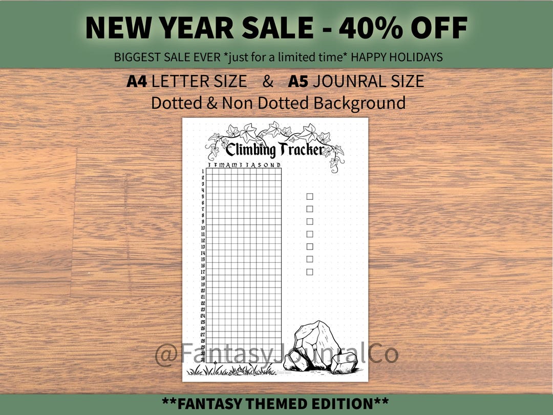 Climbing Tracker PRINTABLE Journal Page Climbing Log Habit Tracker ...