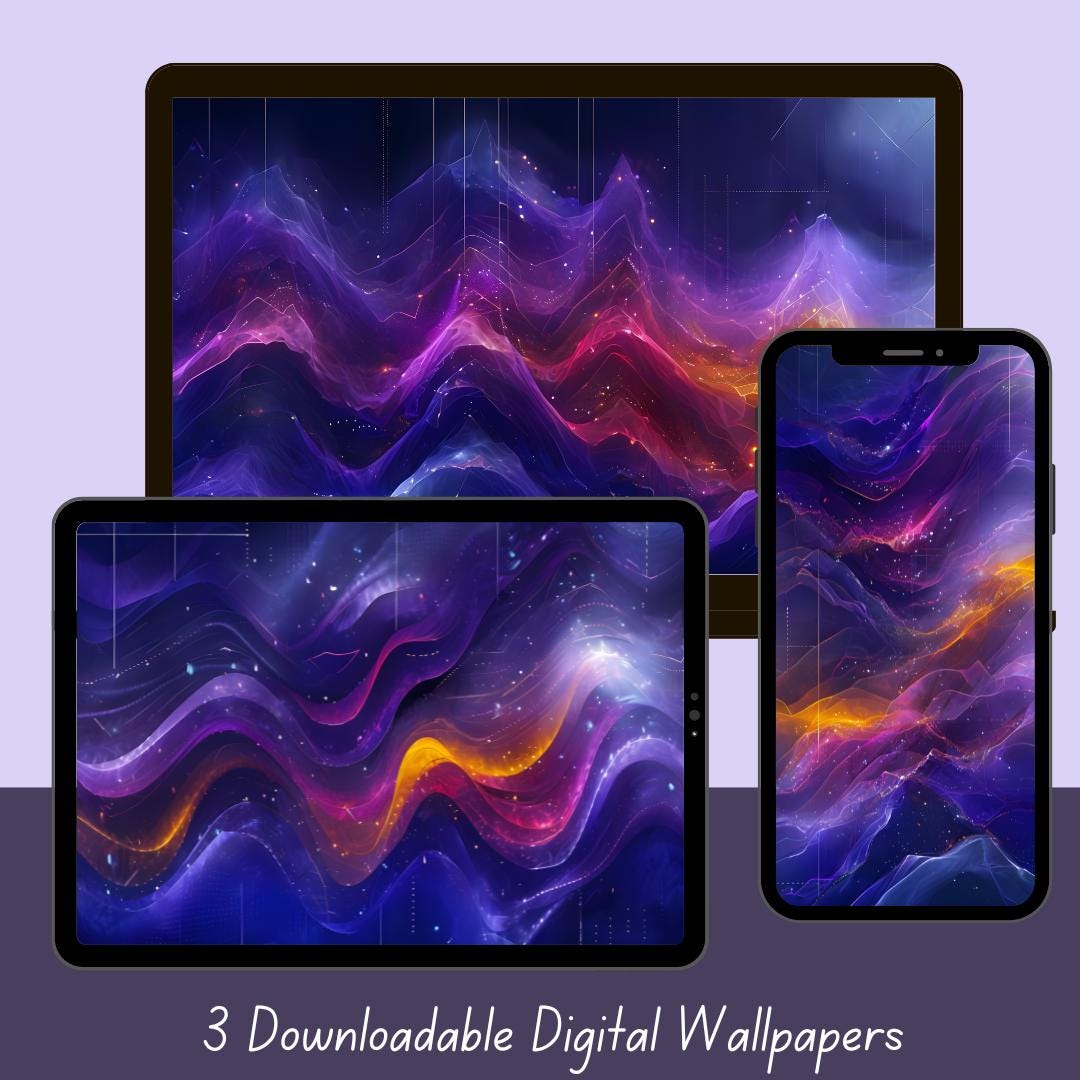 Digital Wallpaper| Abstract Ethereal Dark Wave Wallpaper | Dark ...