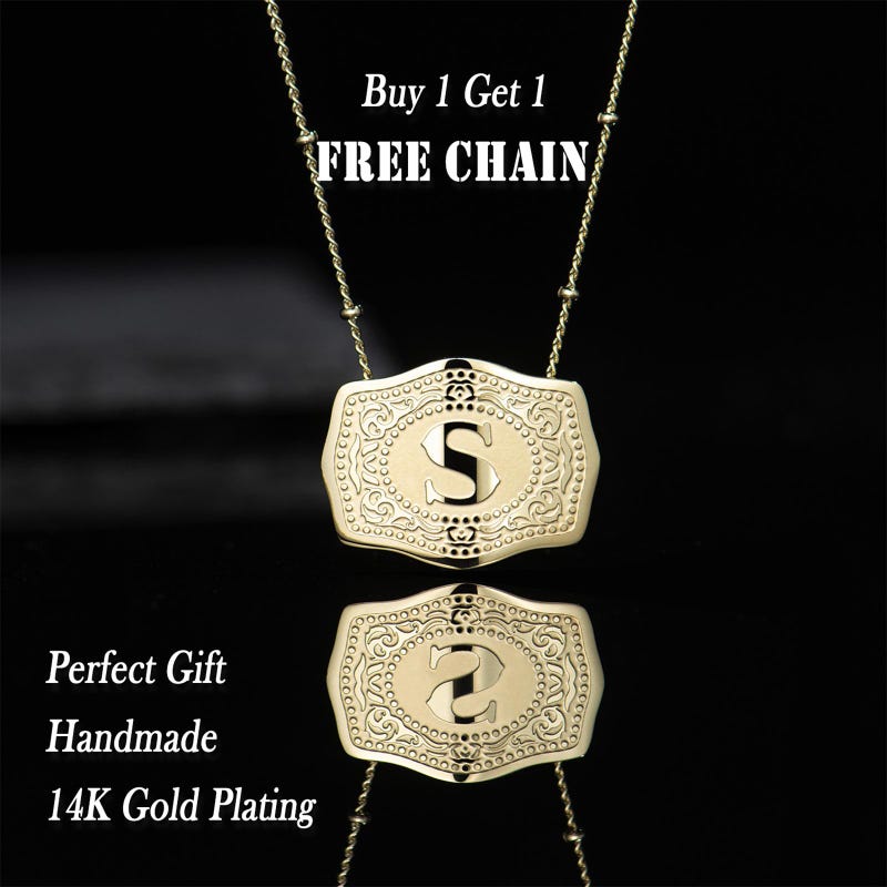 Buckle Initial Necklaces - Etsy