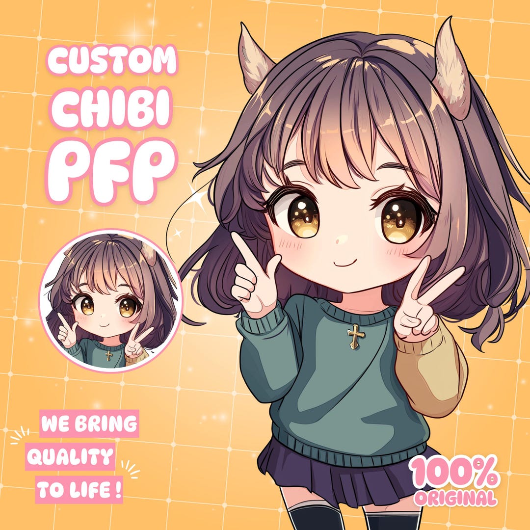 Custom Chibi PFP Cute Chibi, Chibi Icon, Chibi Character, Chibi Vtuber ...
