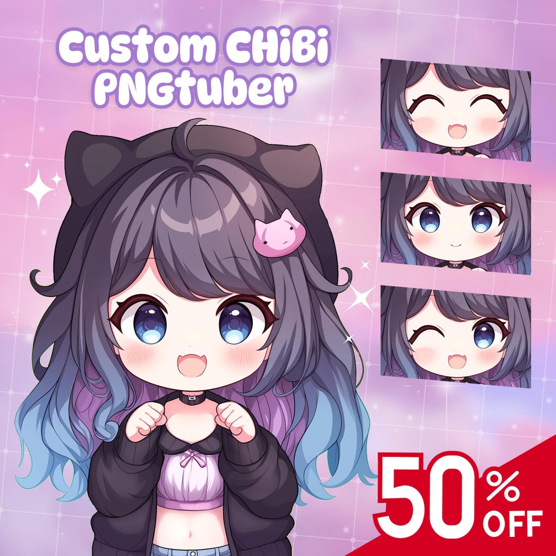 Chibi Pngtuber | Chibi Vtuber, Chibi Character, Chibi Illustration ...