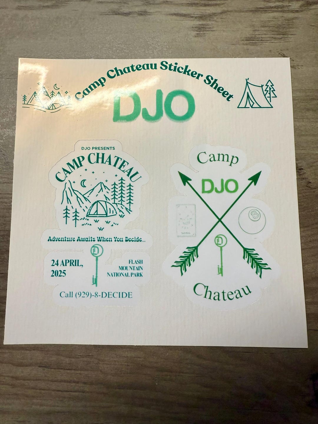 DJO Sticker Sheet – Camp Inspired Merch Stickers, Joe Keery, Retro ...