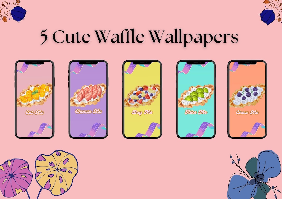 5 Set Cute Waffle Wallpapers - Etsy