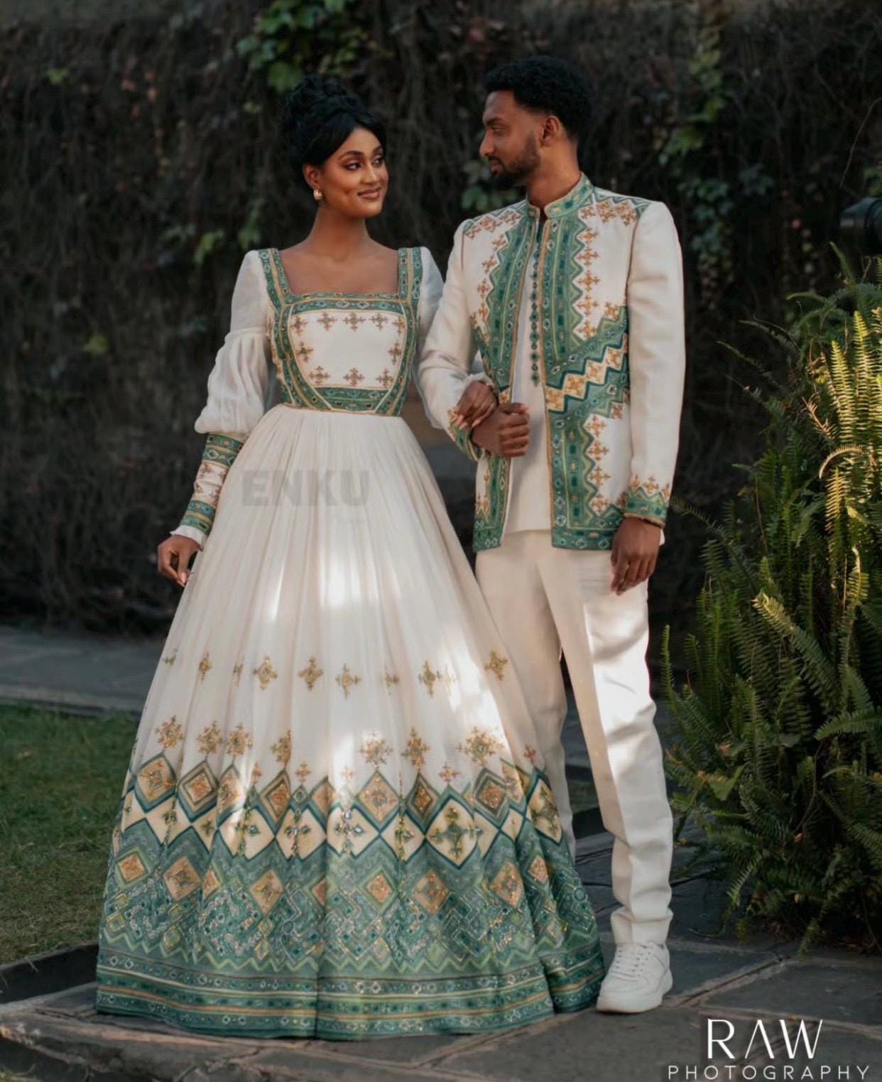Handmade Ethiopian Kemis Dress & Men's Attire: Cultural Couple's Set - Etsy