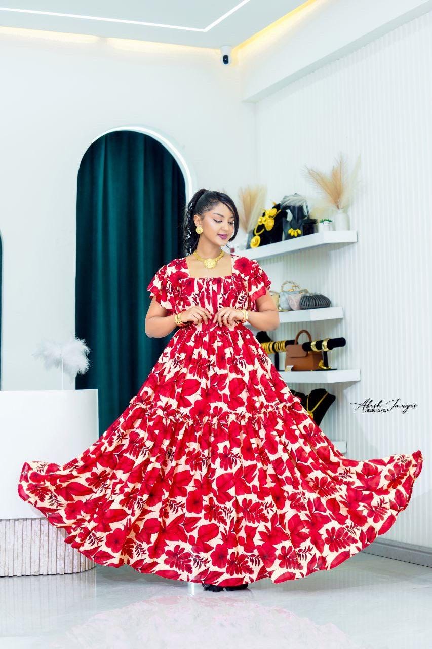 Ethiopian Chiffon Kemis – Handcrafted Flowing Dress | Minimalist ...