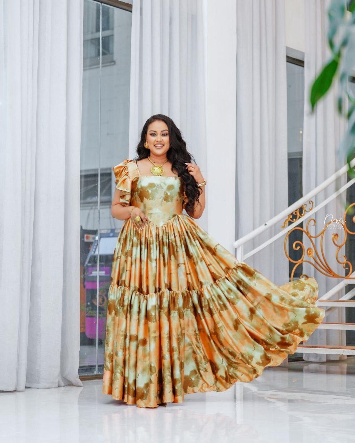 Ethiopian Chiffon Kemis – Handcrafted Flowing Dress | Minimalist ...