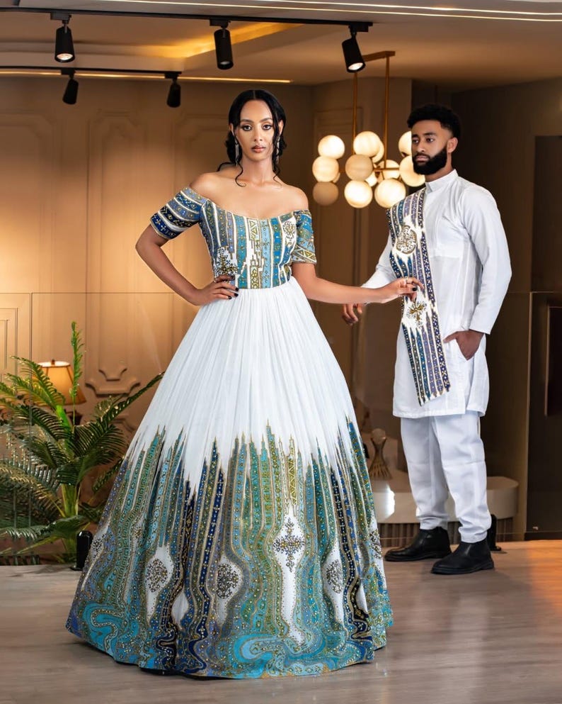 Handmade Ethiopian Kemis Dress & Men's Attire: Cultural Couple Set - Etsy