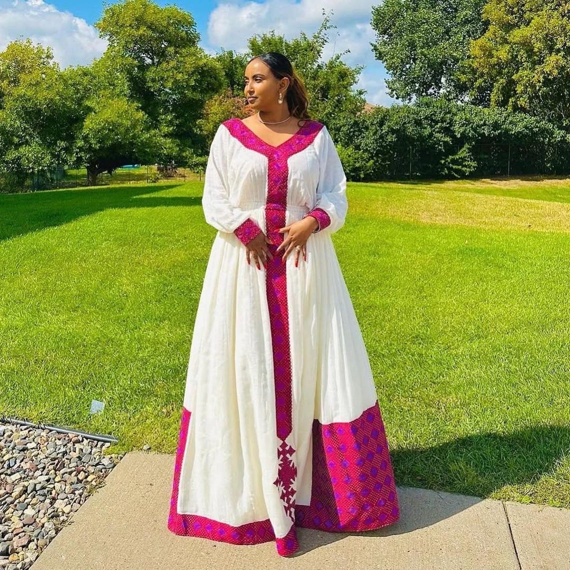 Handcrafted Habesha Kemis Dress: Ethiopian Cultural Outfit - Etsy