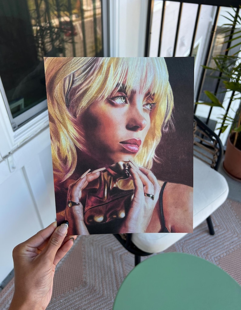 Billie Eilish Hand Drawn Colored Artwork- Inspired by Eilish Perfume ...