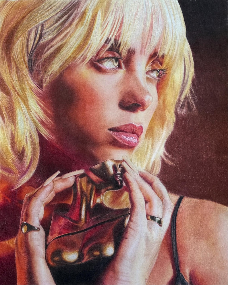 Billie Eilish Hand Drawn Colored Artwork- Inspired by Eilish Perfume ...