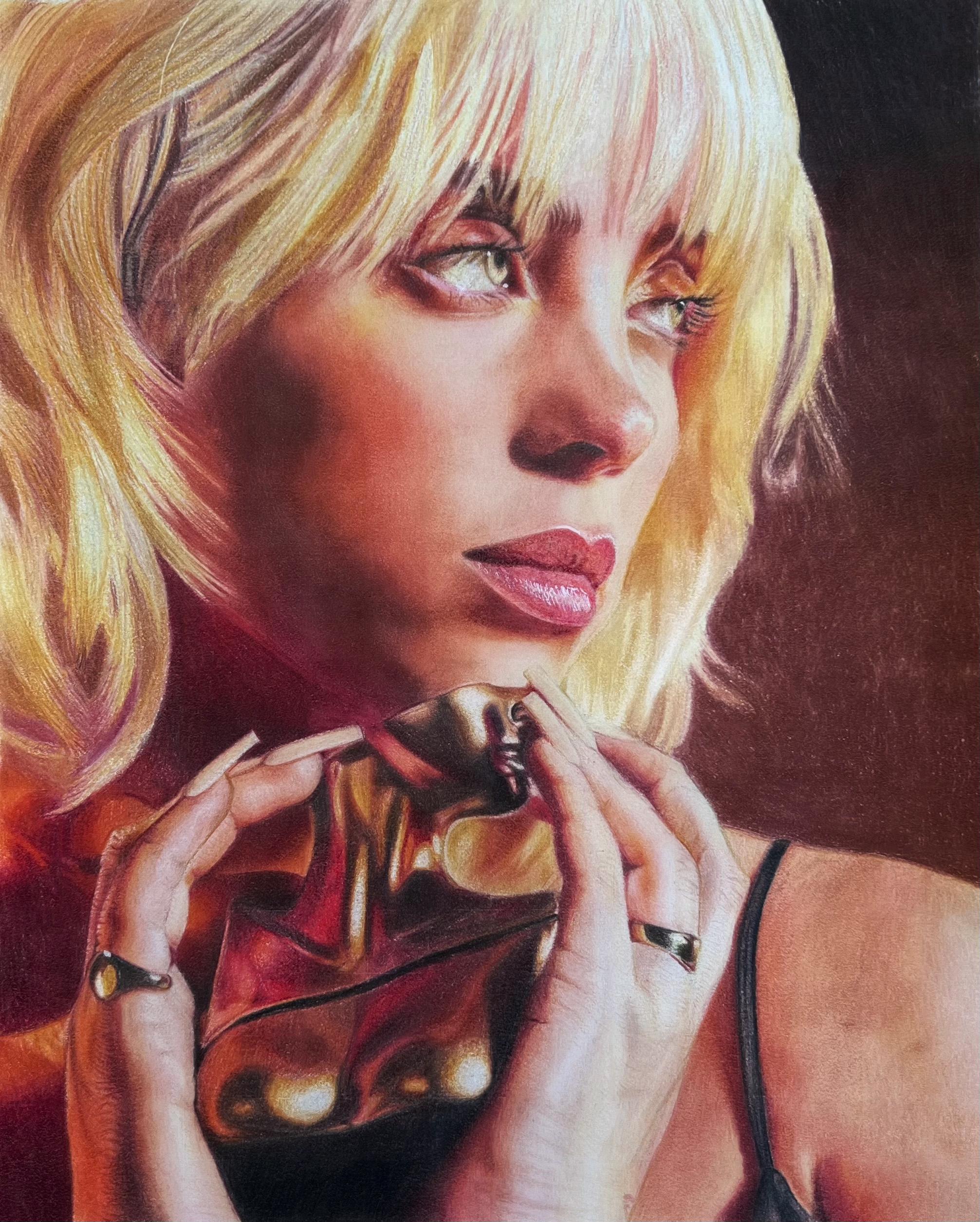 Billie Eilish Hand Drawn Colored Artwork- Inspired by Eilish Perfume ...