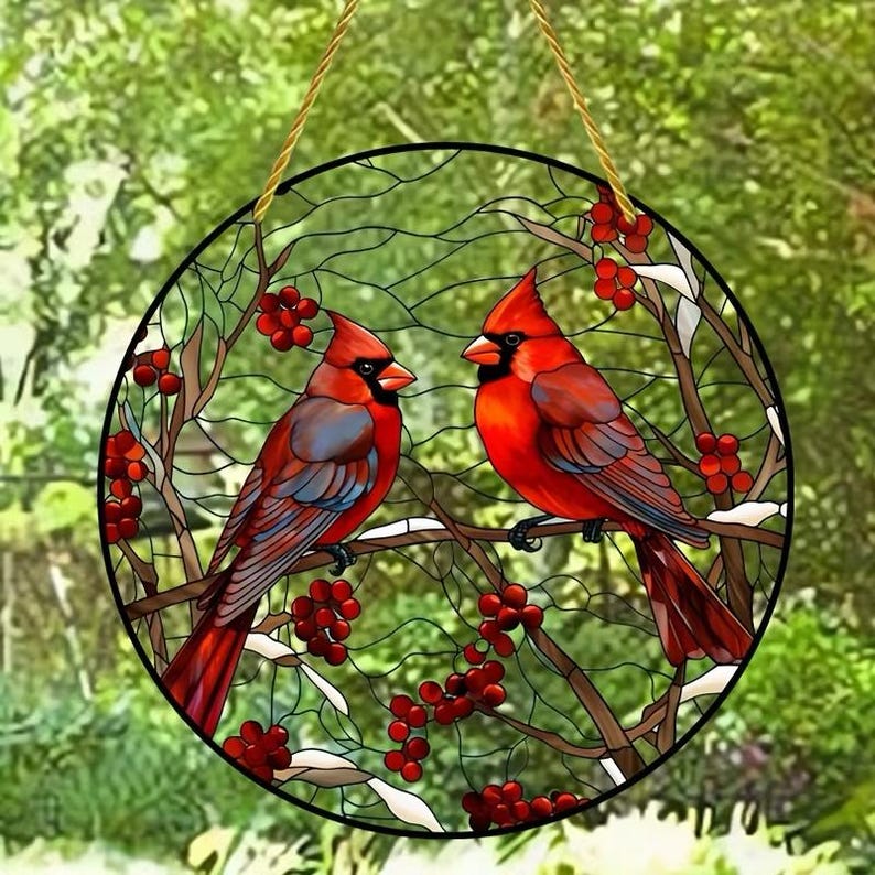 Stunning Stained Glass Sun Catcher - Vibrant Acrylic Ornament With ...