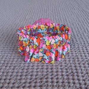 Dog Ruffle Collar, Budding Blooms Dog Scrunchie Collar With Pink ...