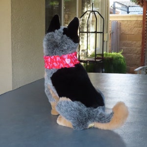 Heart and Soul Dog Scrunchie Collar, Double Ruffle Collar, With Pink ...