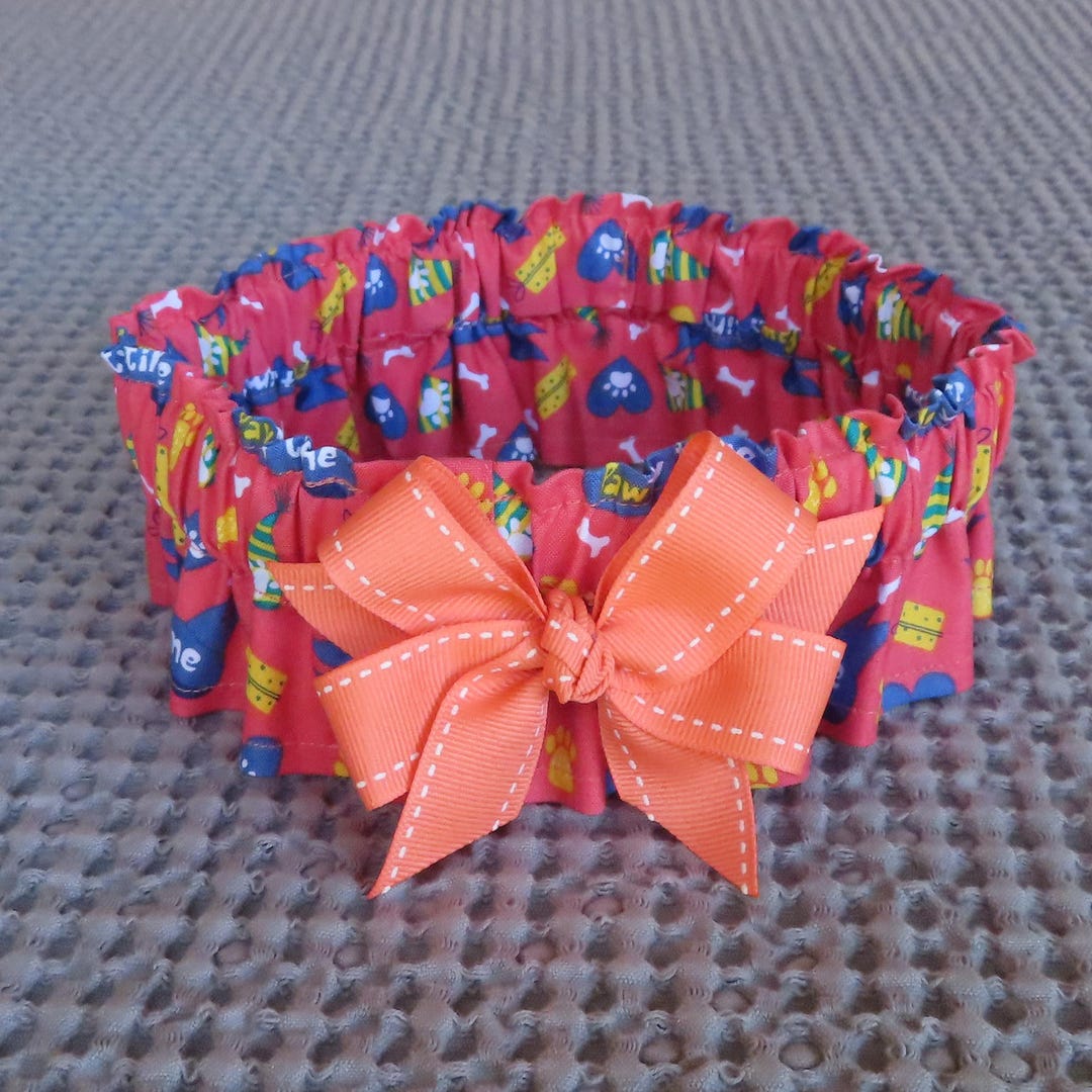 Pawty Time Dog Scrunchie Collar, Dog Ruffle Collar, With Coral ...