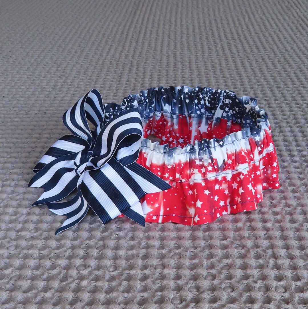 Tie Dye Star Rows Dog Scrunchie Collar, Dog Ruffle Collar - Navy and ...