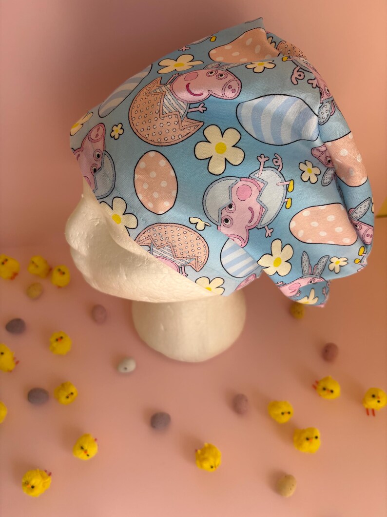 Blue Easter Peppa Pig Scrub Cap – Adjustable Cotton Surgical Hat - Etsy