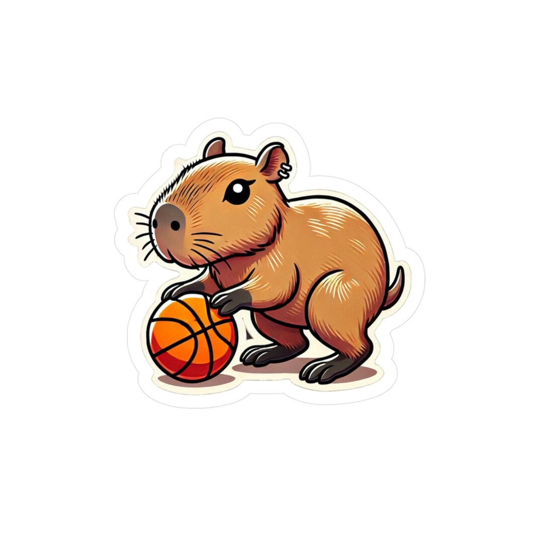 Capybara Basketball Decals, Vinyl Stickers for Sports Fans - Etsy