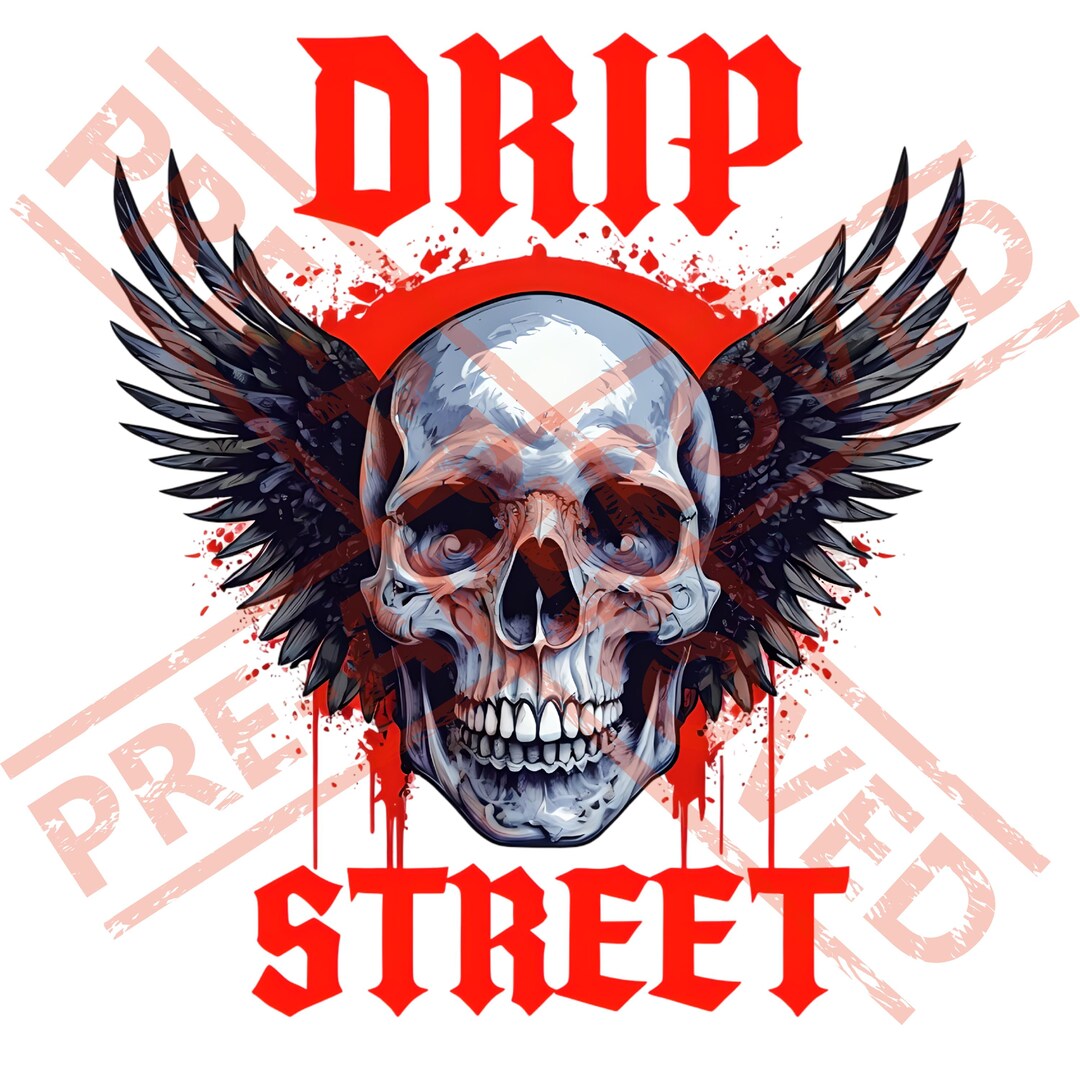 Drip Street Skull SVG PNG | Winged Skull Graphic Digital Download ...
