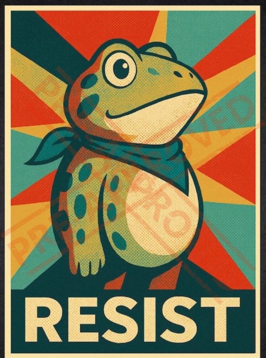 Frog Resist Poster: Vintage Activist Art (PNG SVG Digital Download) - Etsy