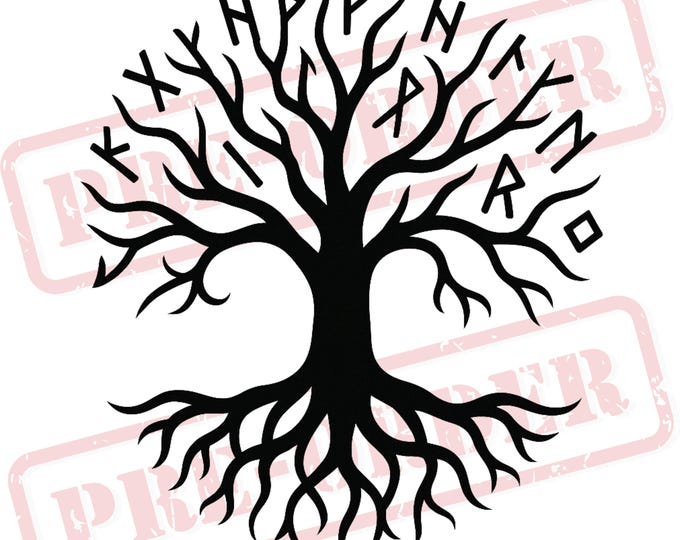 Viking Tree | SVG PNG JPG | Yggdrasil | Odin Ravens | Viking Art ...
