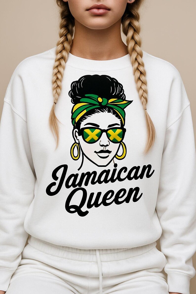 Jamaican Queen PNG SVG: Afro Messy Bun Clipart, Island Pride Design - Etsy