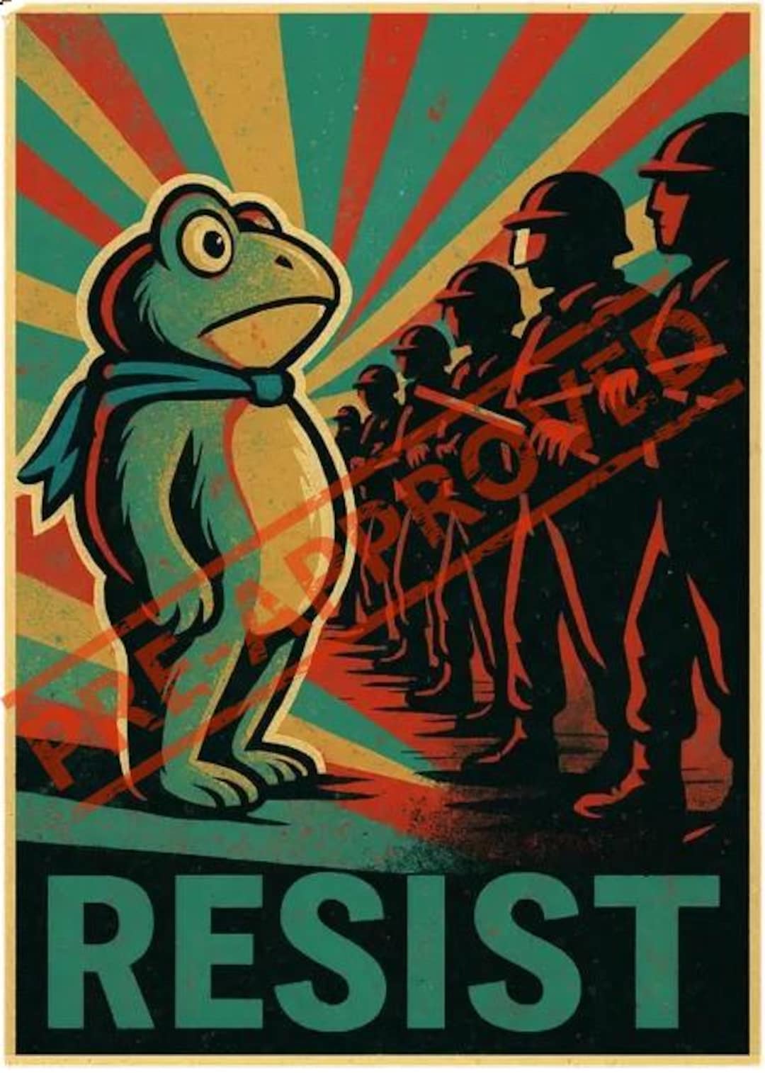Frog Resist Protest Art: Vintage Activist Poster (PNG + SVG) - Etsy
