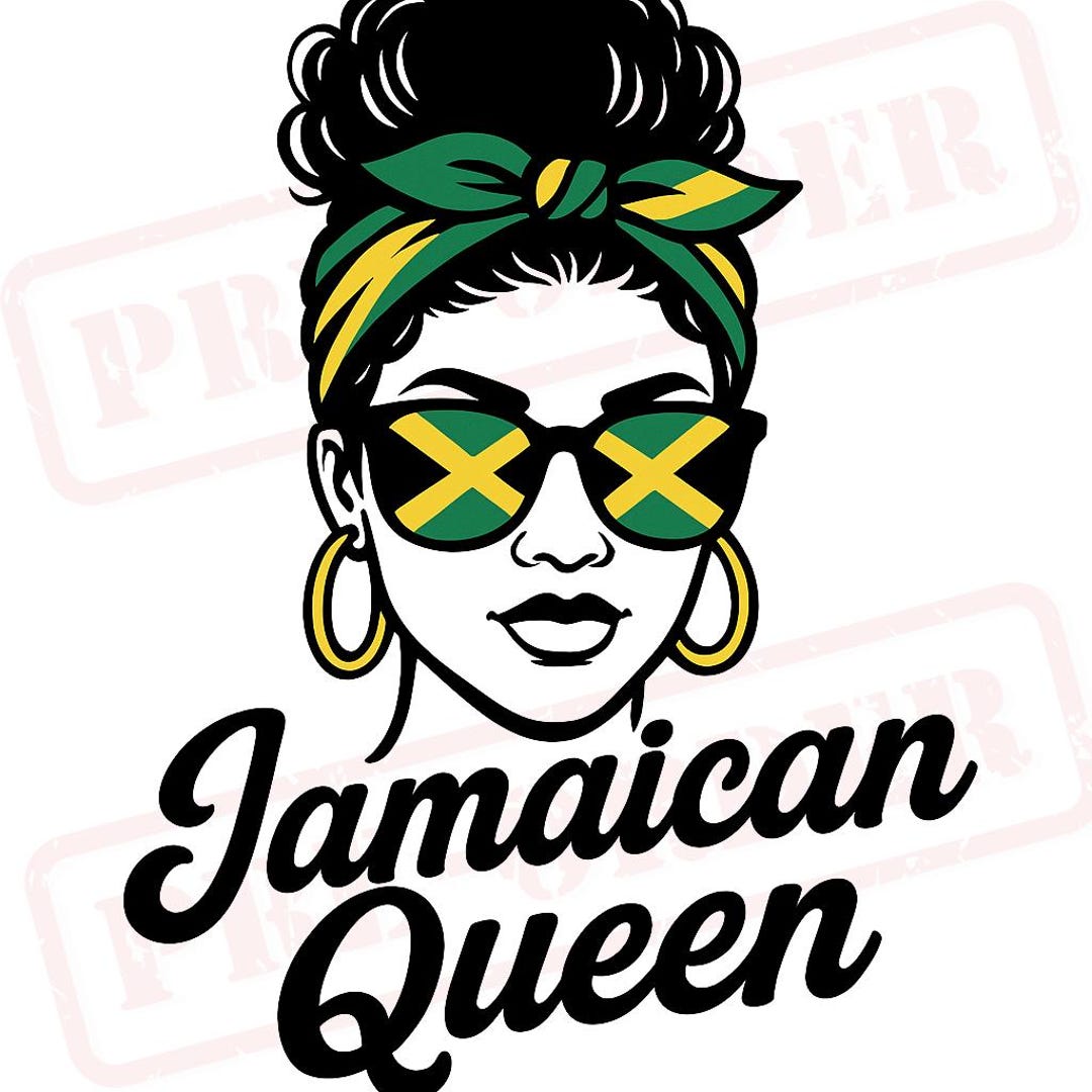 Jamaican Queen PNG SVG: Afro Messy Bun Clipart, Island Pride Design - Etsy