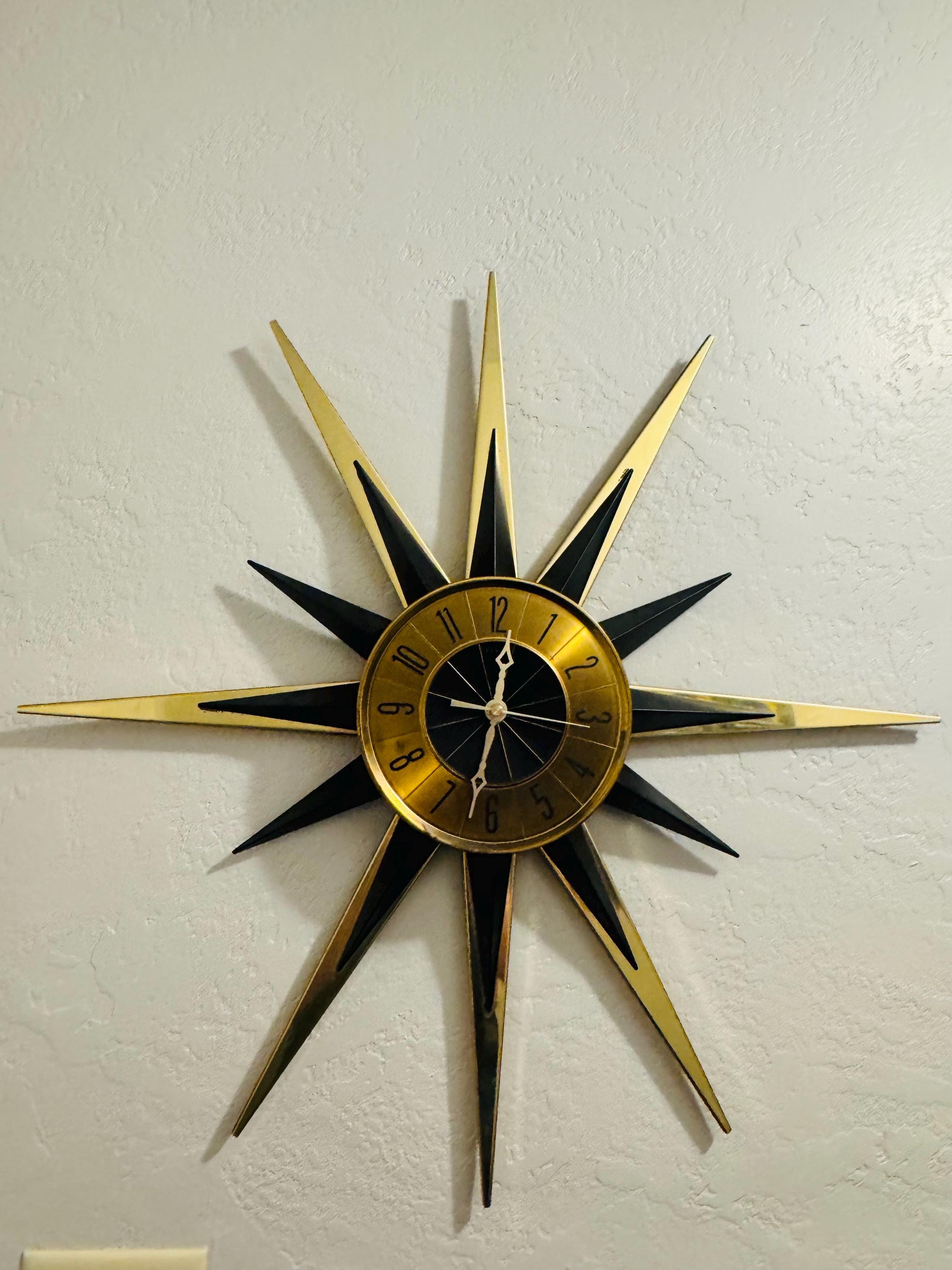 Mid Century Elgin Starburst Clock - Etsy