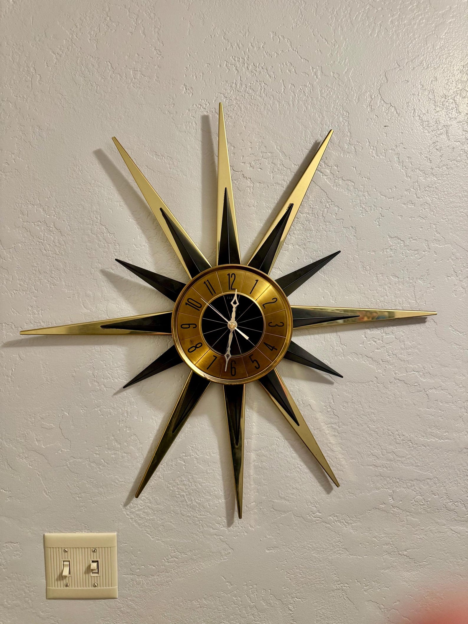 Mid Century Elgin Starburst Clock - Etsy