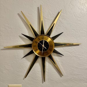 Mid Century Elgin Starburst Clock - Etsy
