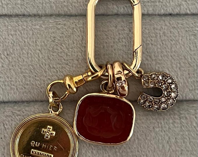 Rectangular 14K Gold Charm Connector - Etsy