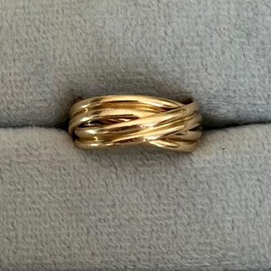 14K Gold Woven Triple Band - Etsy