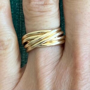 14K Gold Woven Triple Band - Etsy