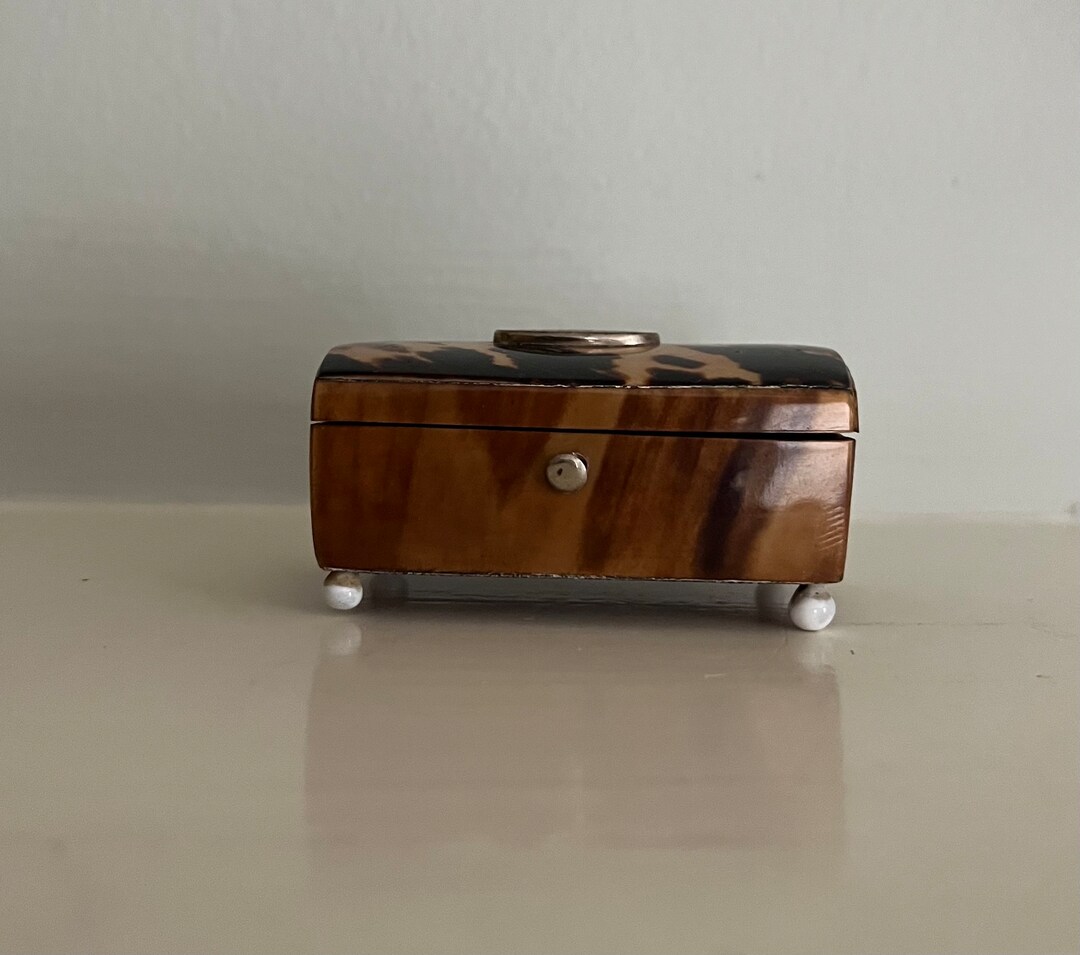 Antique Faux Tortoiseshell Trinket Box - Etsy
