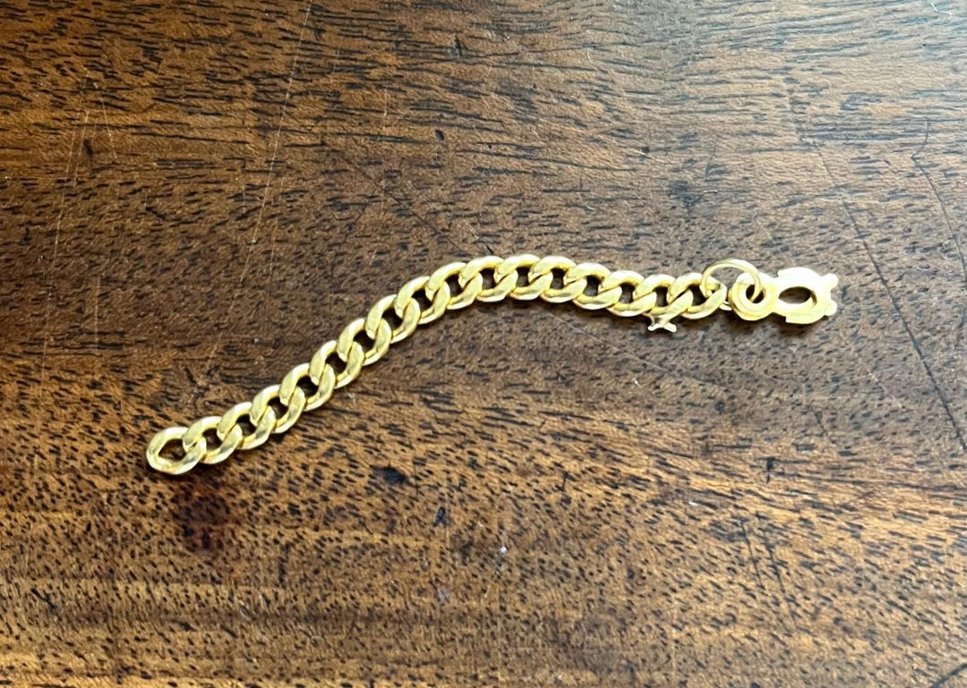 Vintage 18K Yellow Gold Curb Link Extender - Etsy