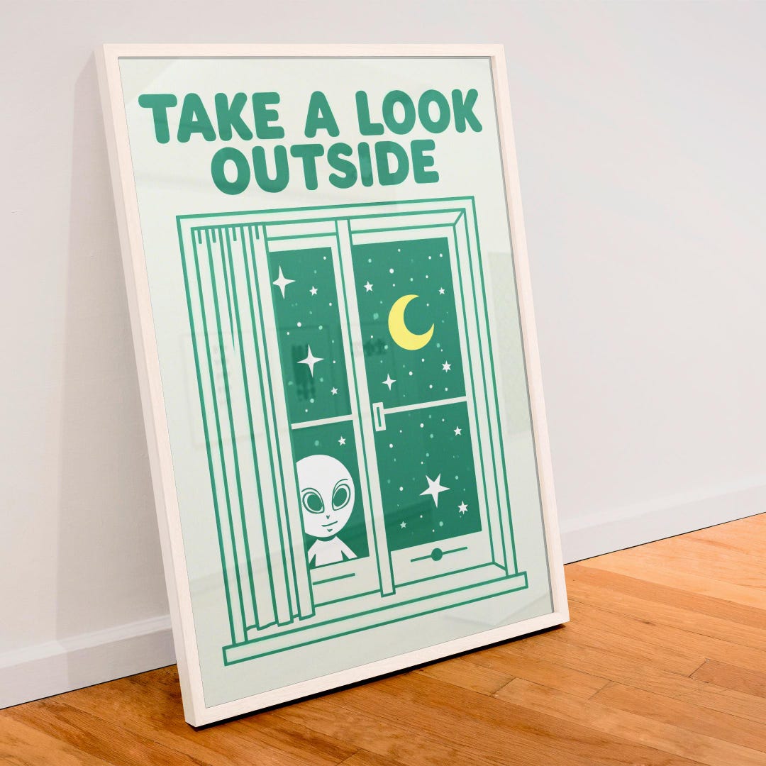 Take a Look Outside – Alien Window Minimalist Digital Print - Etsy