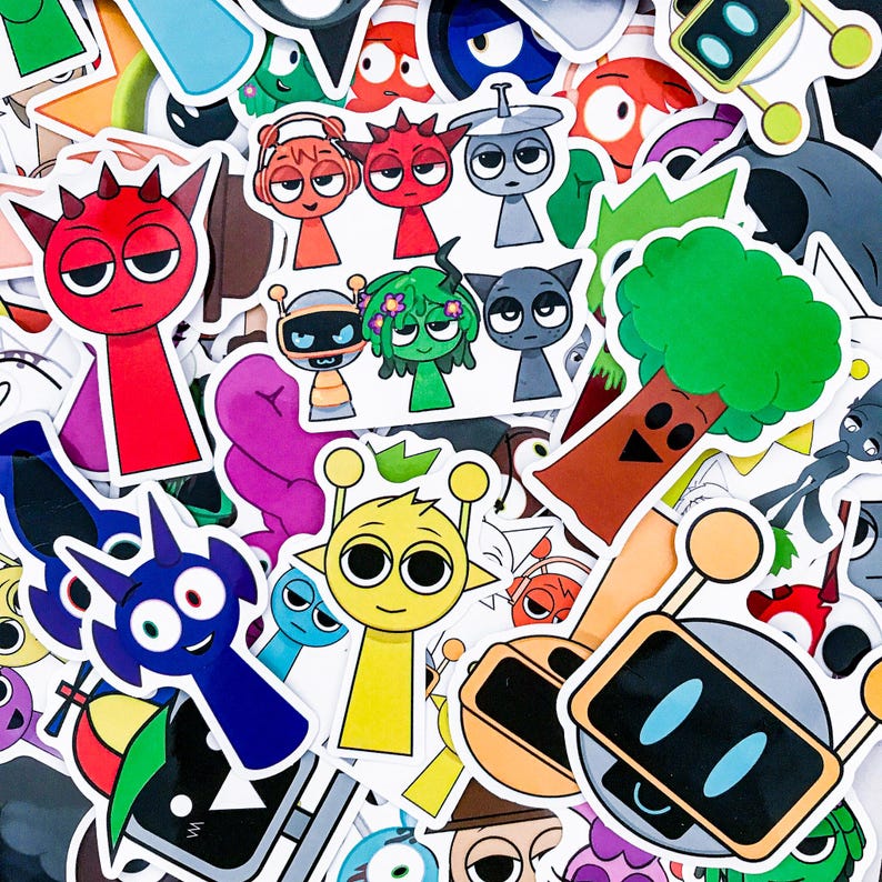 50 Random Sprunk-i Stickers, Cartoon Gaming Stickers, Cute Expressive ...