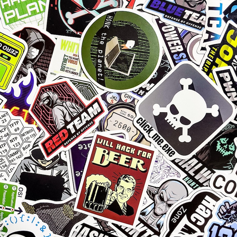 50 Random Hacker Stickers, Cybersecurity Stickers, Ethical Hacking ...
