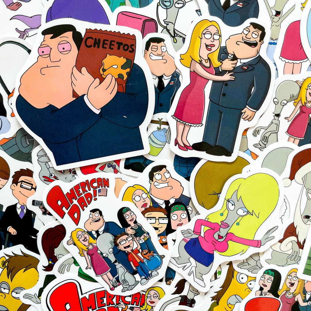 50 Random American-dad Stickers, Funny Roger Stickers, Cartoon TV Show ...