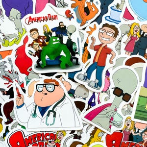 50 Random American-dad Stickers, Funny Roger Stickers, Cartoon TV Show ...