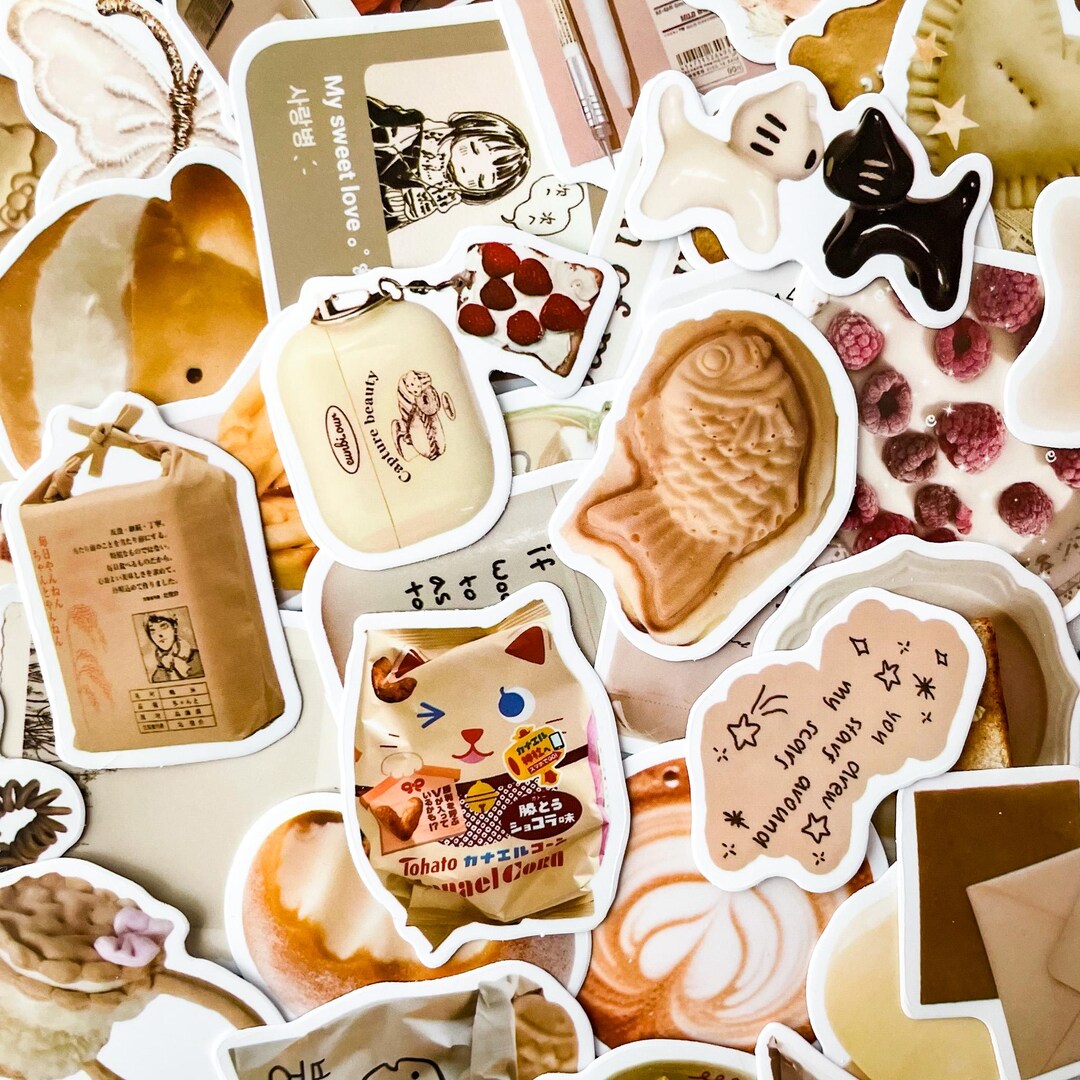 50PCS Neutral Aesthetic Stickers, Soft Vintage Stickers, Delicate ...