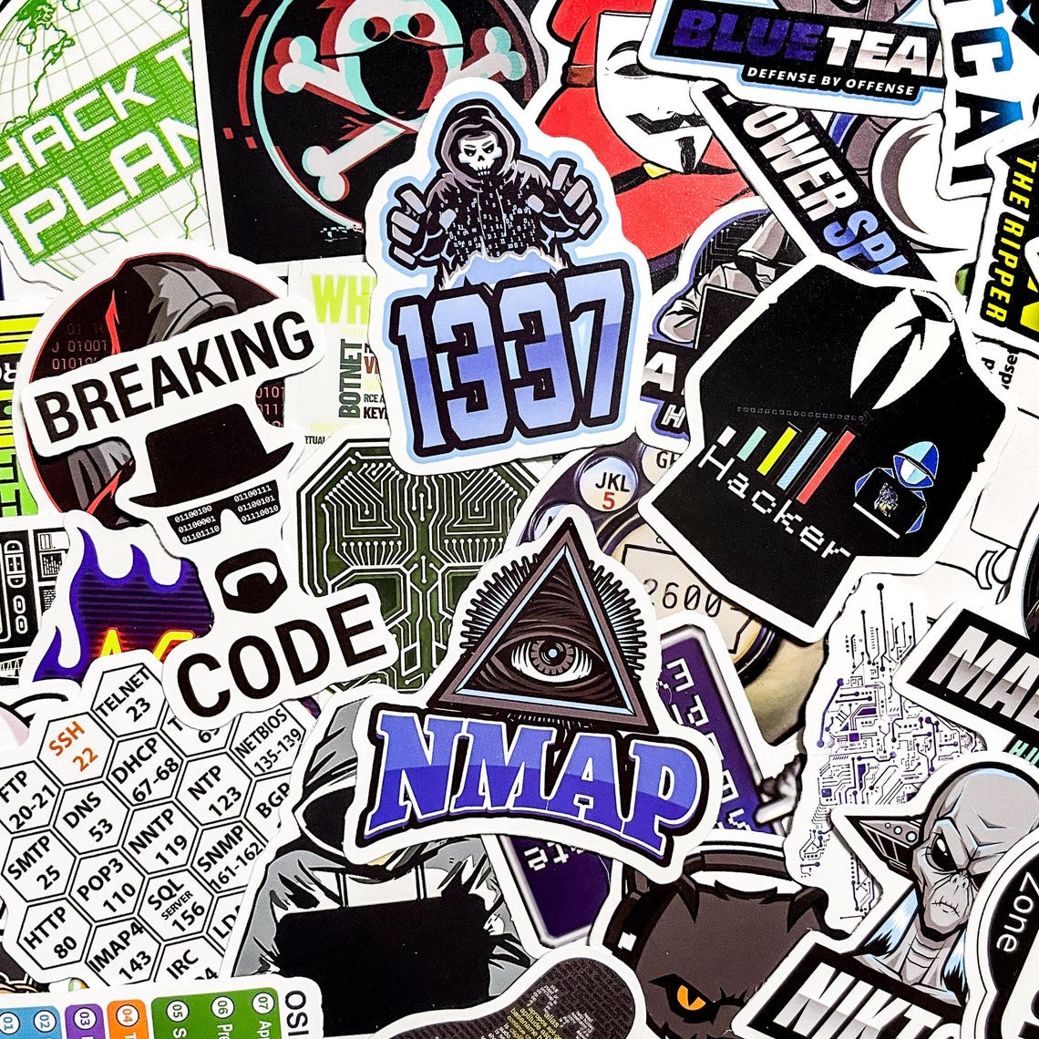 50 Random Hacker Stickers, Cybersecurity Stickers, Ethical Hacking ...
